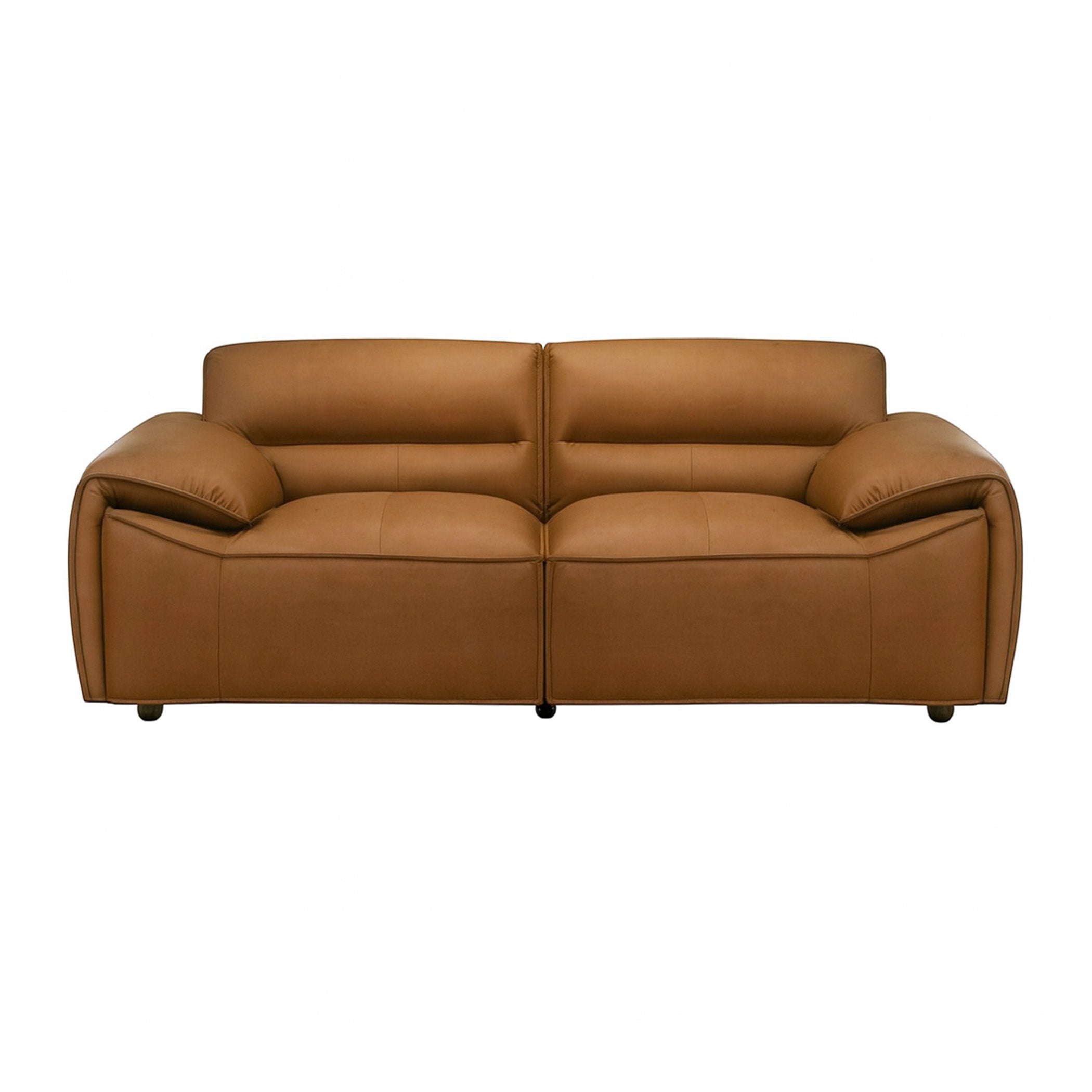 Brunelli 2 Seater Leather Sofa Tan | Glicks Furniture