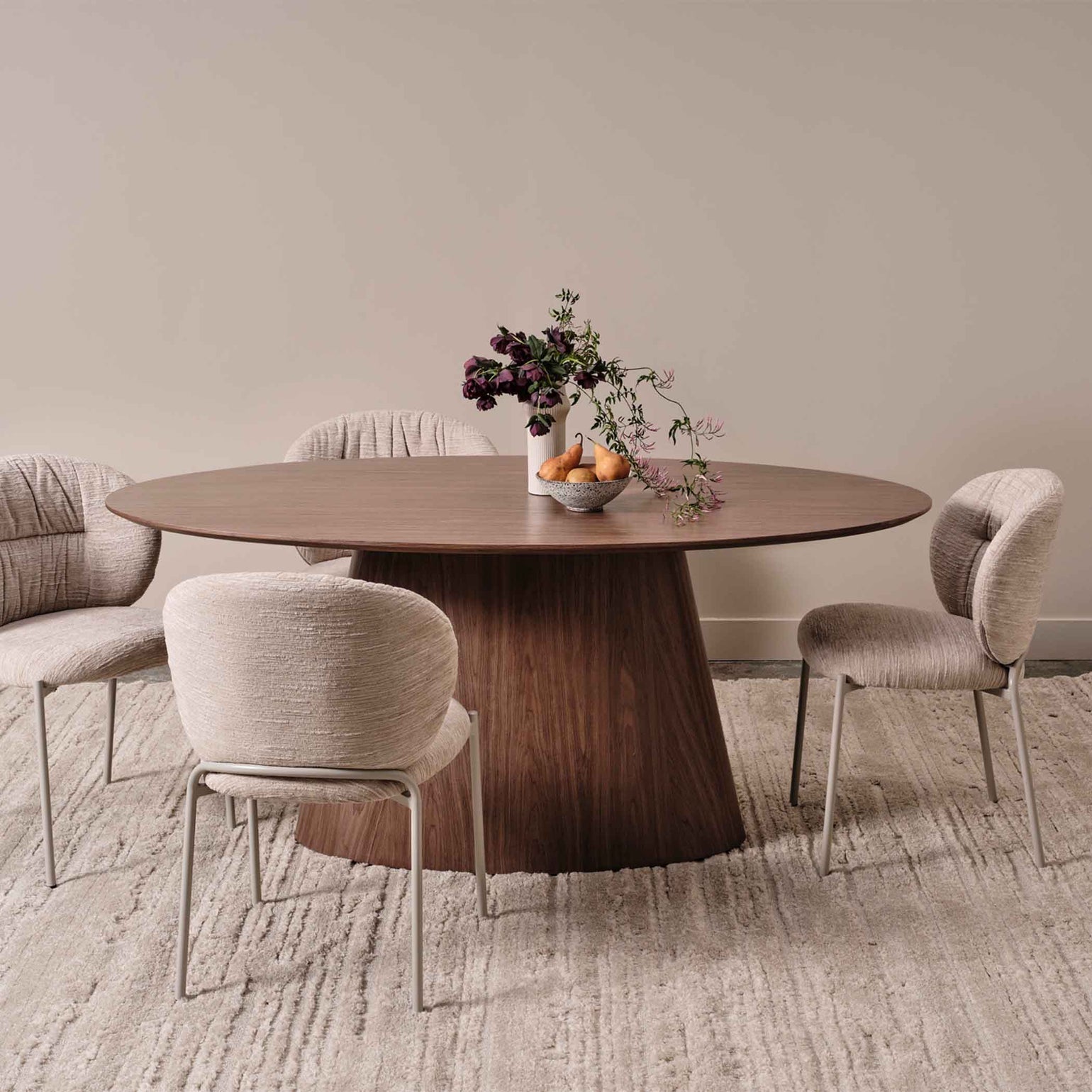 Eclipse Walnut Oval Dining Table 180cm | Glicks Furniture